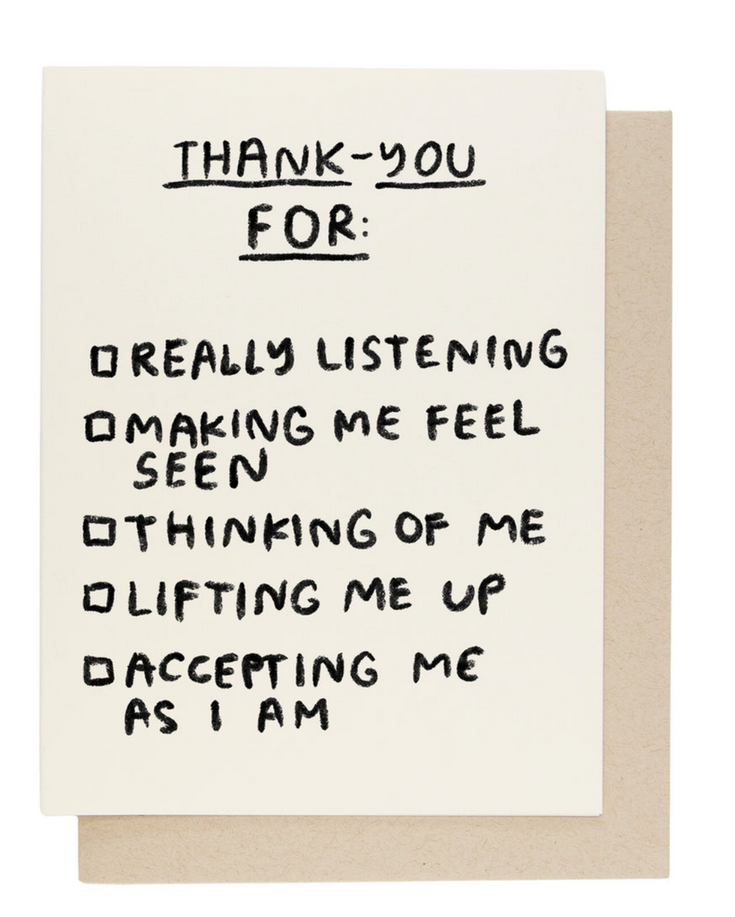 Thank-You Checklist Card – Be Nice Have Fun