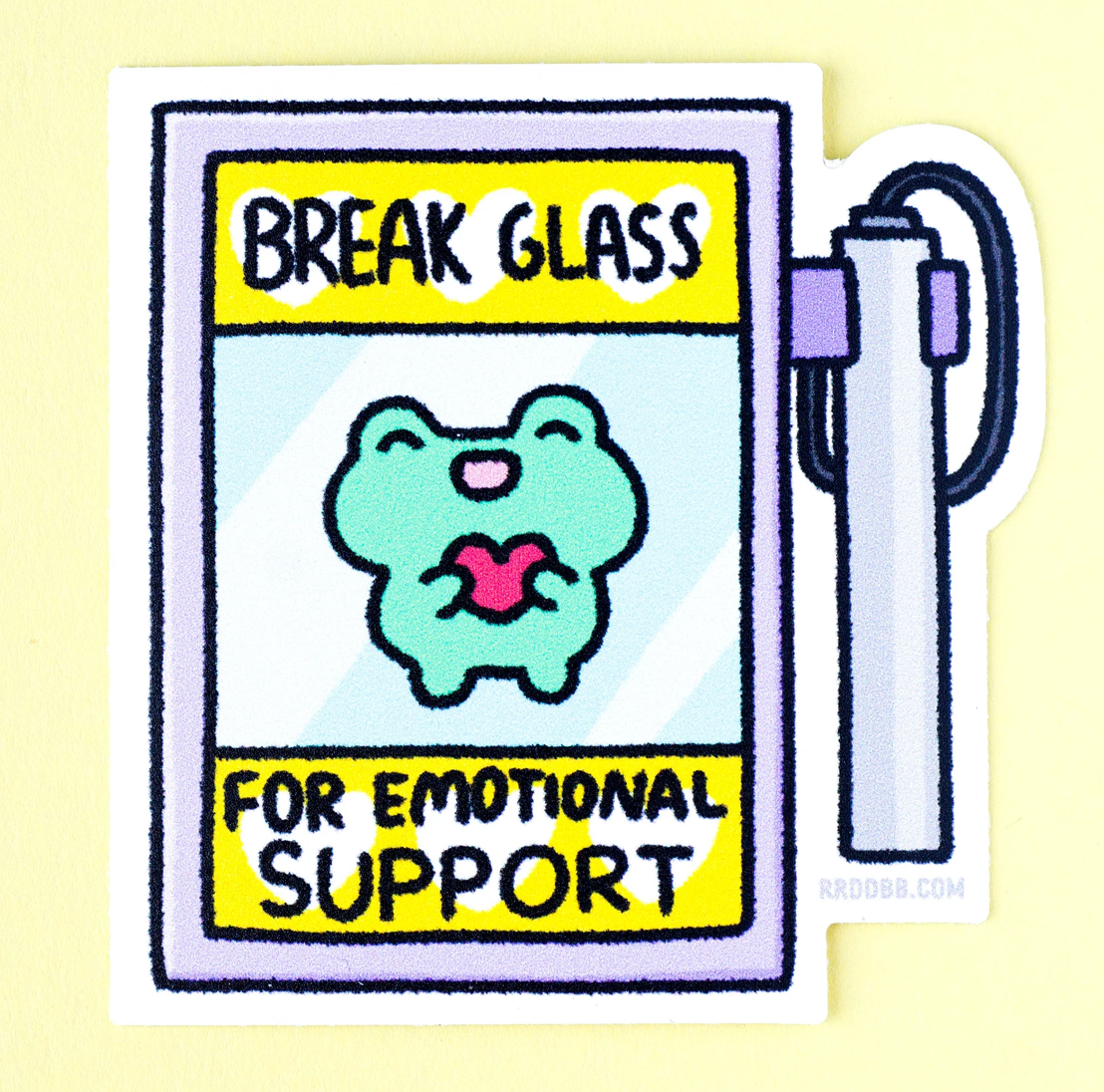 Emotional Support Frog Vinyl Sticker – Be Nice Have Fun